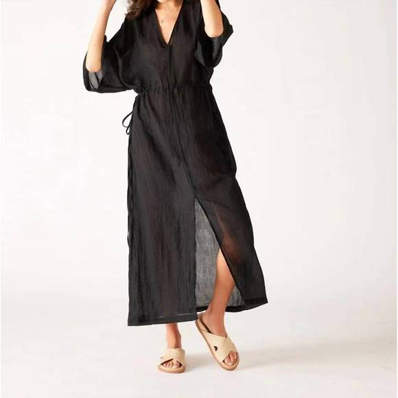 Mersea | Dresses | New Mersea Breezy Kaftan Dress In Black | Poshmark